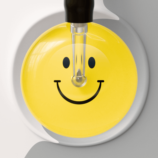 Yellow Smiley - Ultrascope Single Stethoscope - Custom Painted